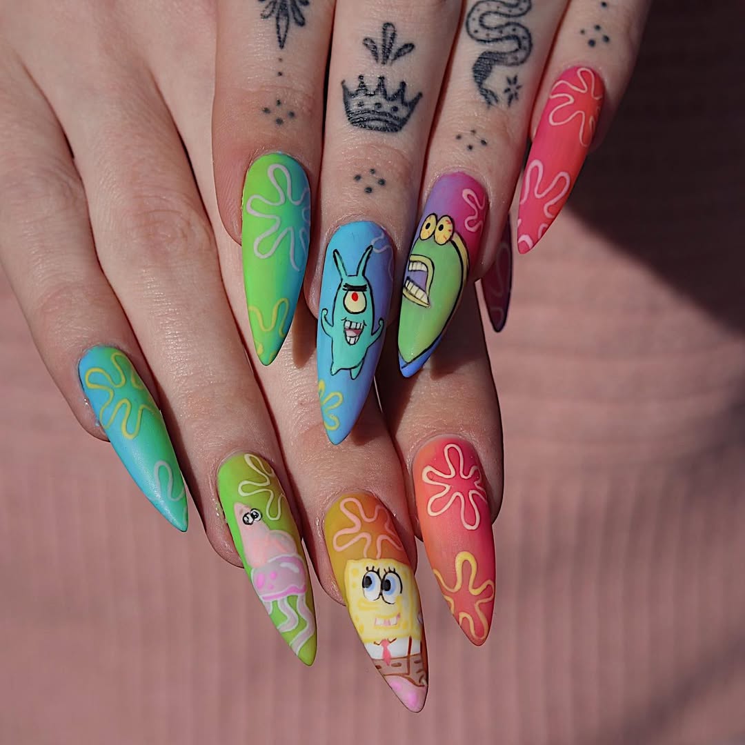 SpongeBob Nail Designs That’ll Make You Say ‘I’m Ready – Perfect Nail Spot